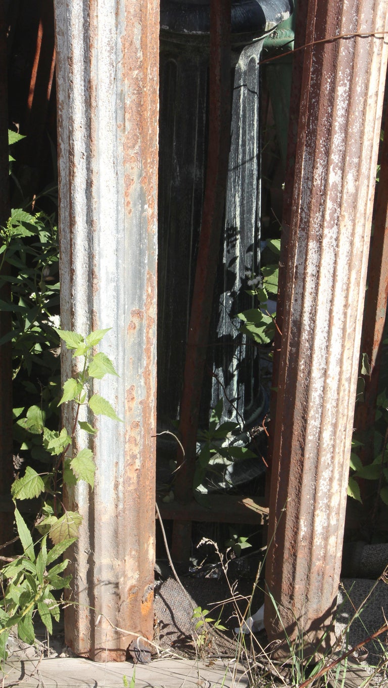 Pair Cast Iron Fluted Columns Capitals Acanthus Leaf Design For Sale at ...
