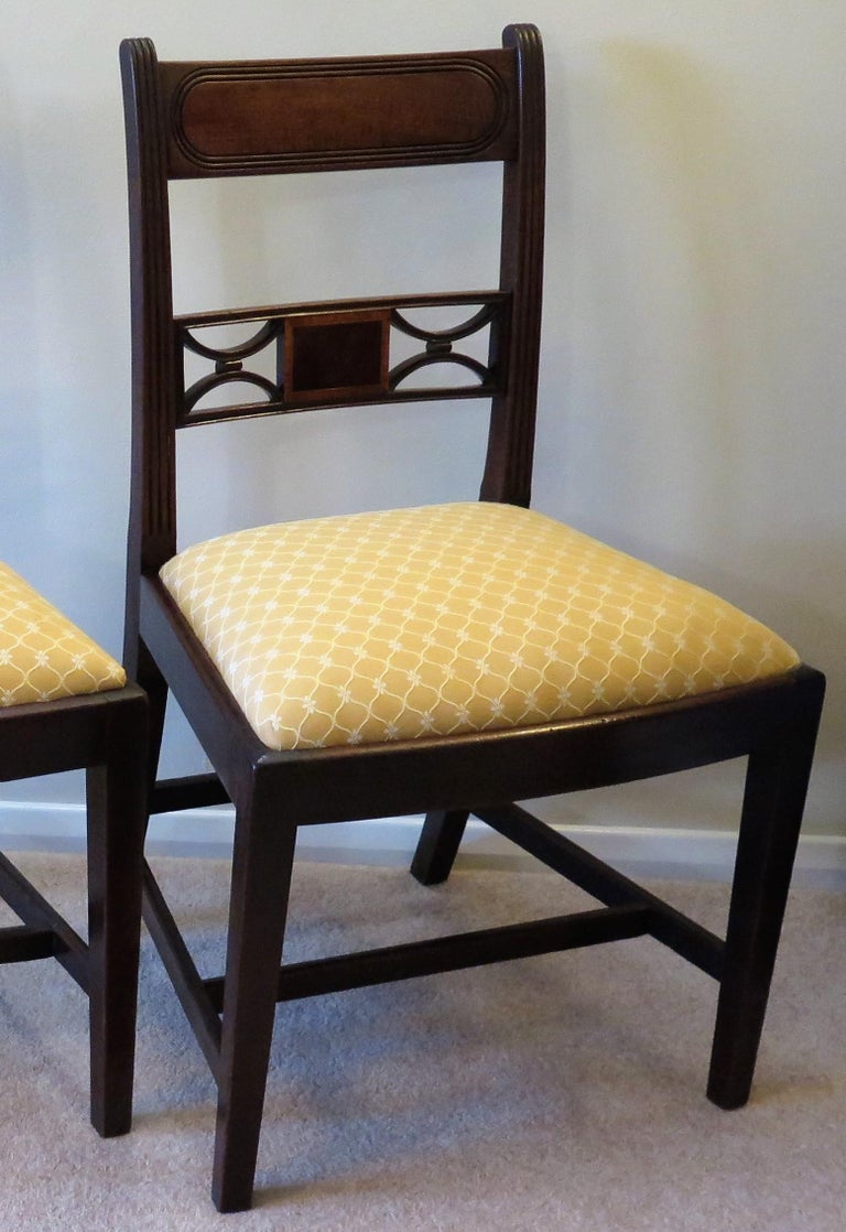 PAIR 'a' Georgian Dining Chairs Carved Inlaid, English Sheraton period ...