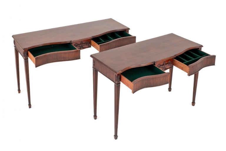 Pair Adams Console Tables Mahogany For Sale at 1stDibs