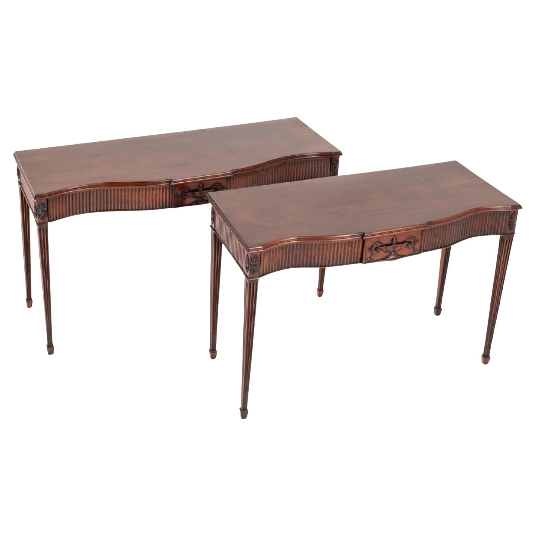 Pair of Mahogany Wall Mounted Console Tables at 1stDibs