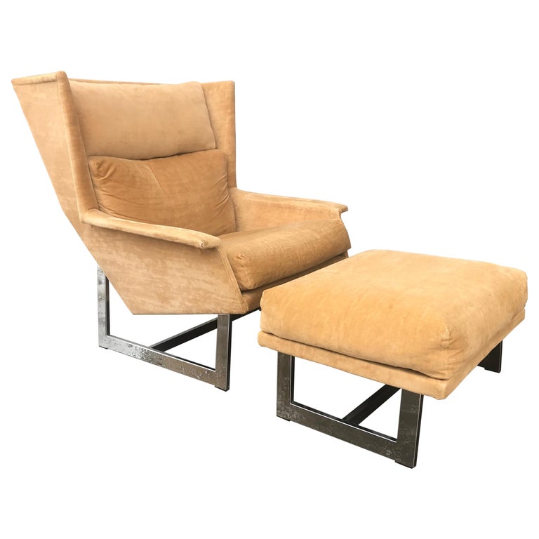 Pair of Adrian Pearsall Lounge Chairs / Ottomans, over Scale Dramatic ...