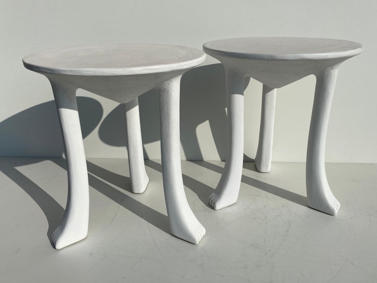 Pair of African Plaster Side Tables For Sale at 1stDibs