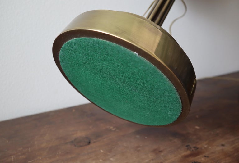 Pair Aged Brass Table Lamps by Hart Associates For Sale at 1stDibs
