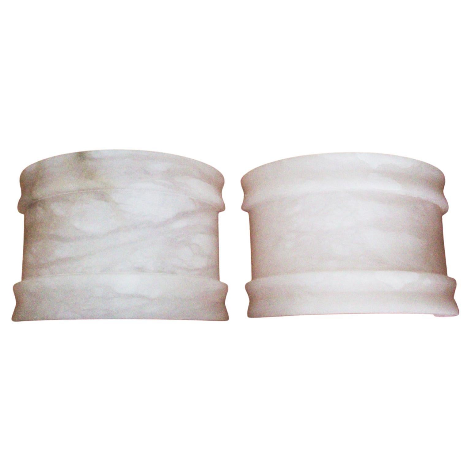 Half Cylinder Alabaster Wall Sconces For Sale at 1stDibs