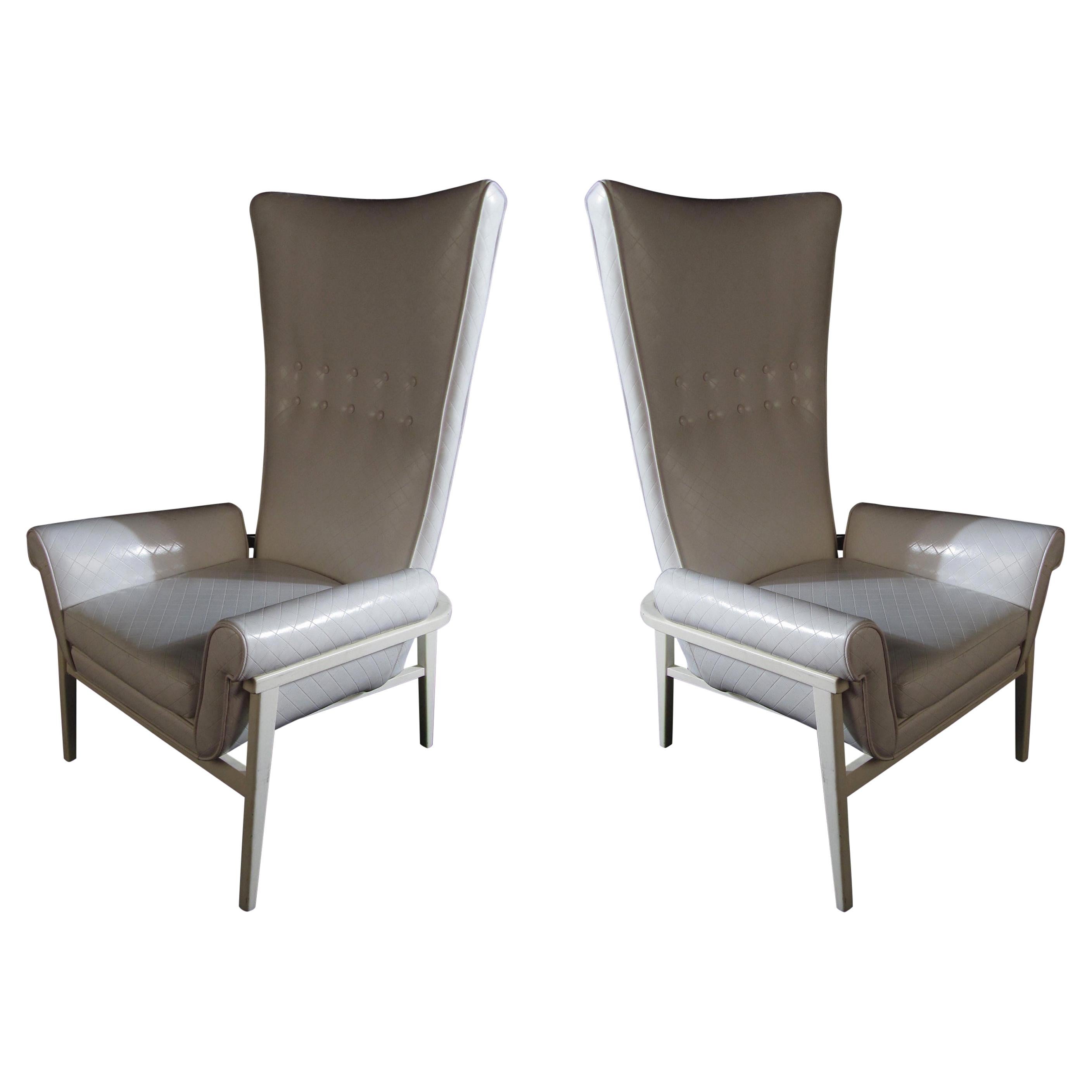 James Mont Style Horseshoe Lounge Chairs, Pair For Sale at 1stDibs