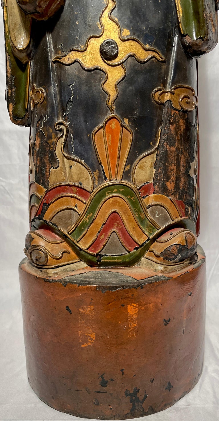 Pair Antique 19th Century Chinese Lacquer and Carved Wood Figures For ...