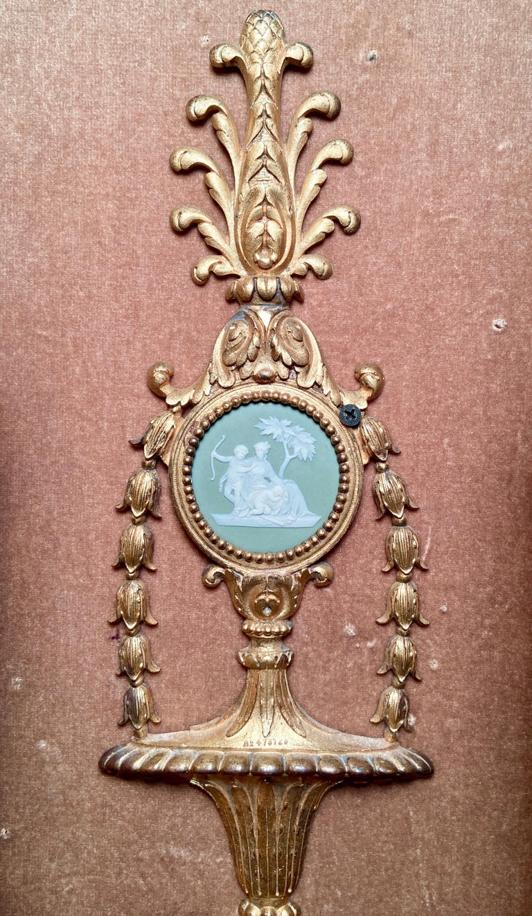 Pair Antique 19th Century English Adam Style Bronze D'ore Sconces with ...