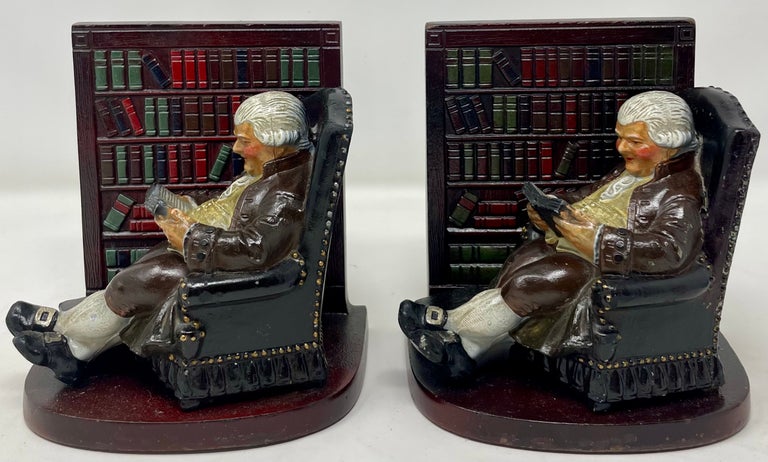 Pair Antique American Figural "Father Knickerbocker" Bookends, Circa ...