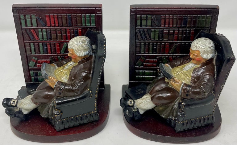 Pair Antique American Figural "Father Knickerbocker" Bookends, Circa ...