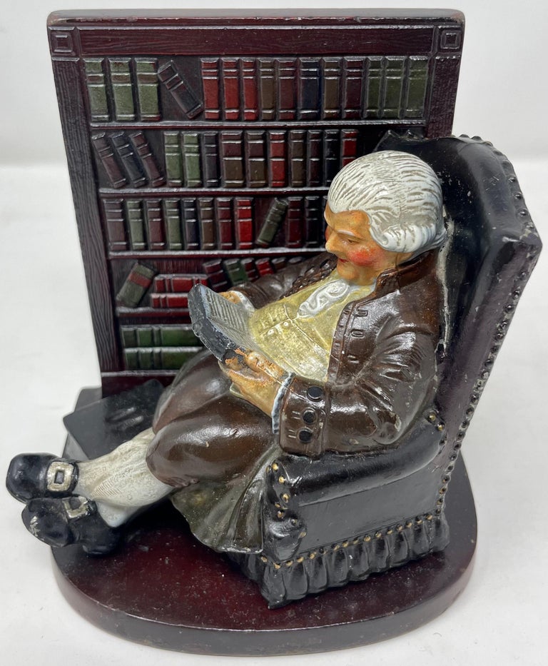 Pair Antique American Figural "Father Knickerbocker" Bookends, Circa ...