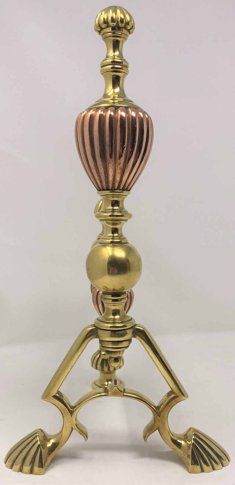 Pair of Antique Brass Fire Dog Andirons, circa 1870s For Sale at ...