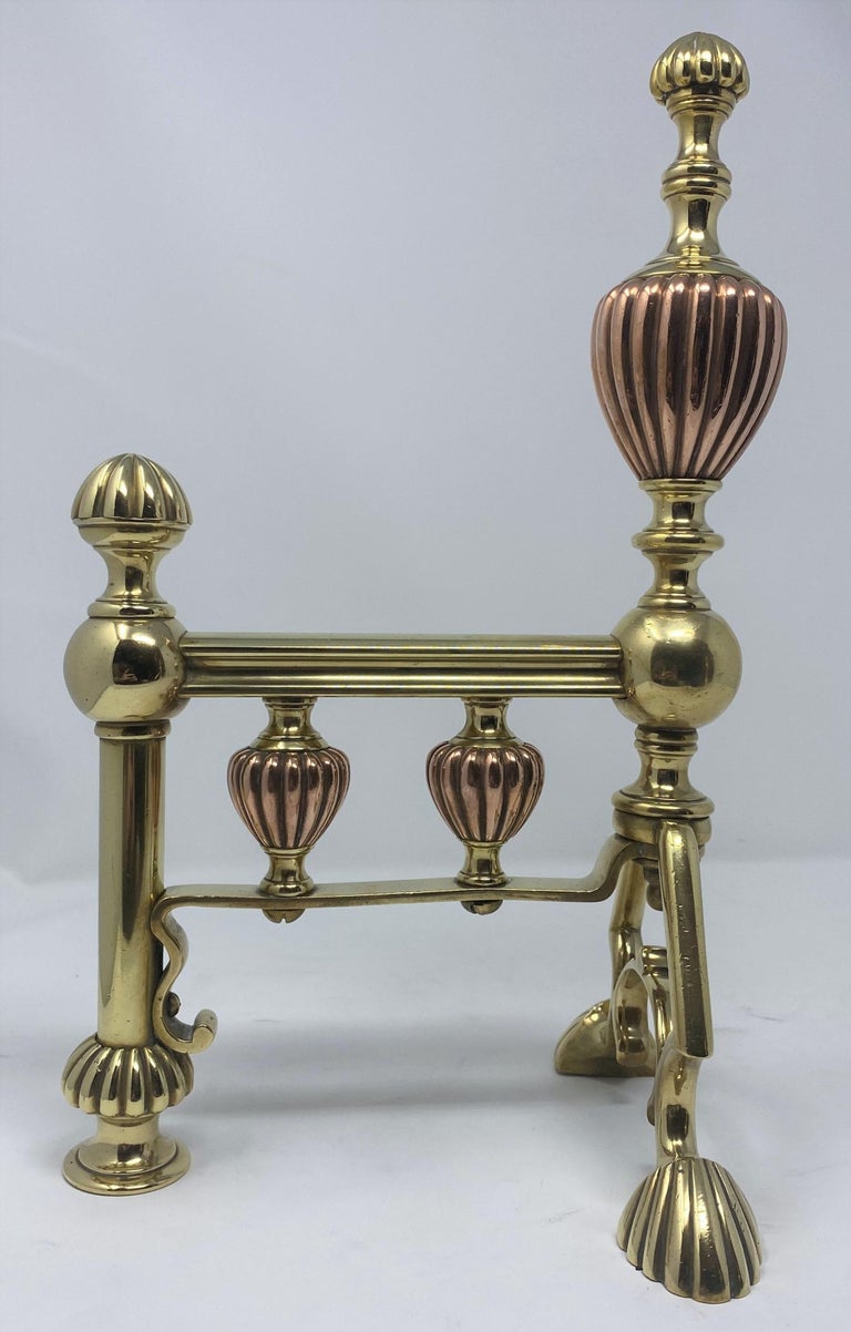Pair of Antique Brass Fire Dog Andirons, circa 1870s For Sale at ...