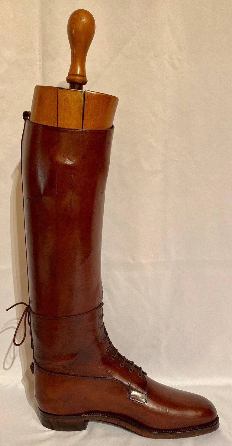 Pair of Antique British "Bespoke" Pristine Leather Field Boots, circa ...