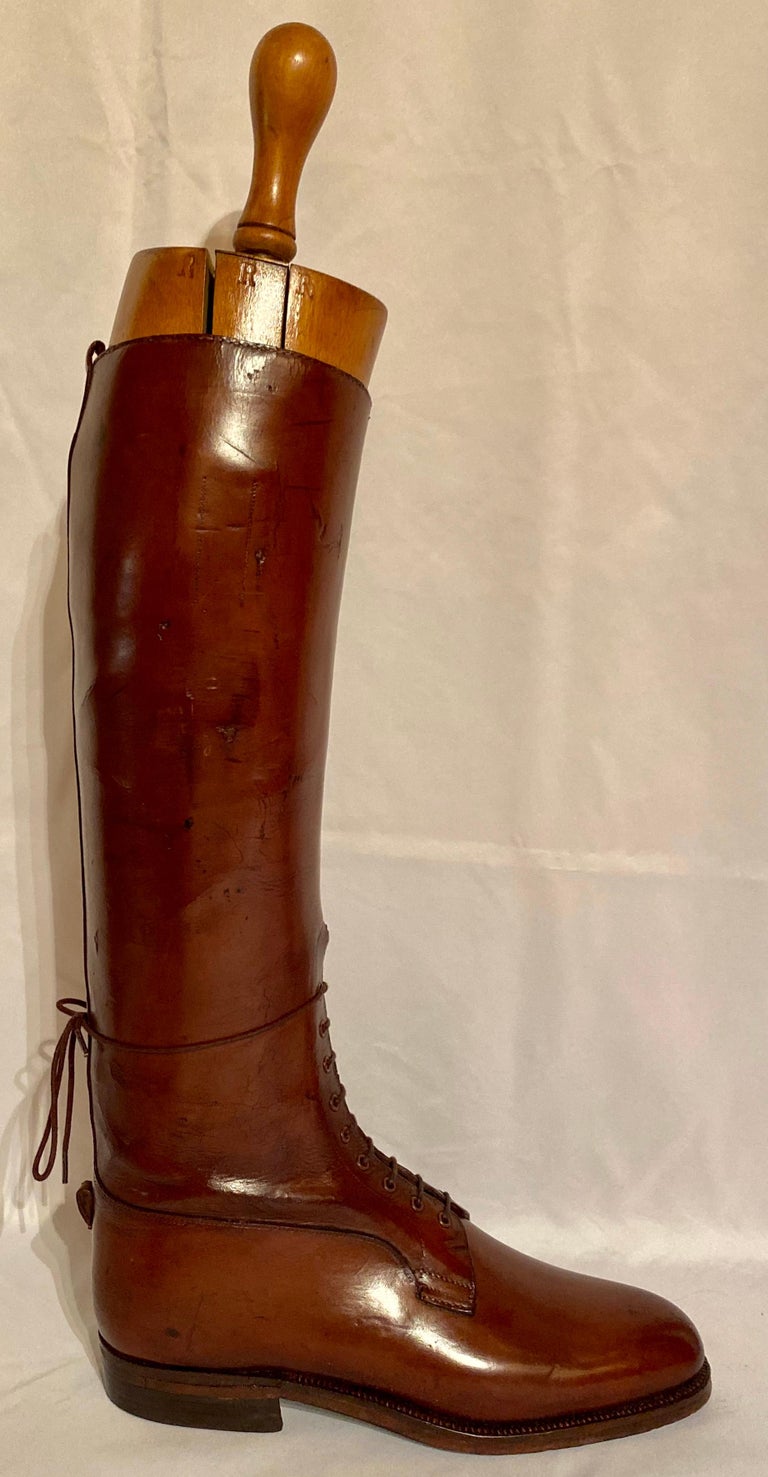 Pair of Antique British "Bespoke" Pristine Leather Field Boots, circa ...