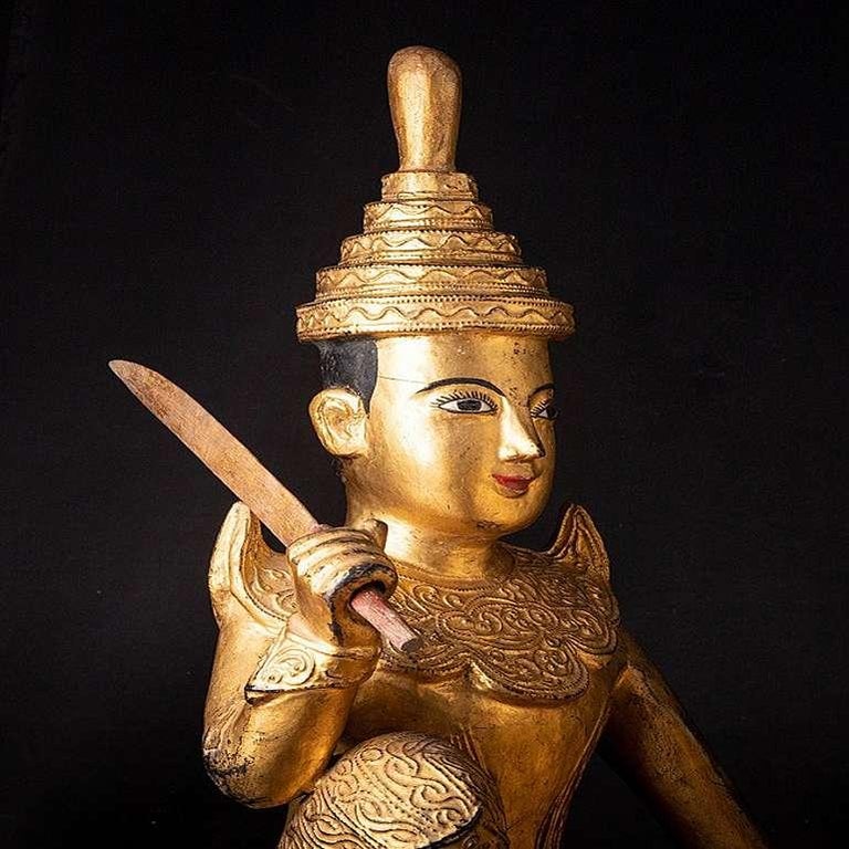 Pair Antique Burmese Nat Statues from Burma For Sale at 1stDibs