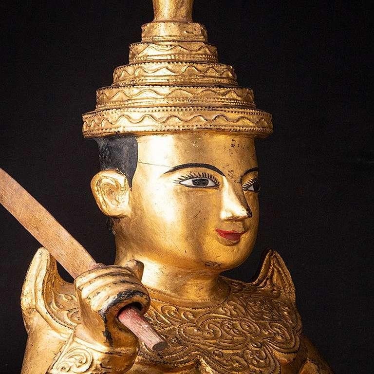 Pair Antique Burmese Nat Statues from Burma For Sale at 1stDibs