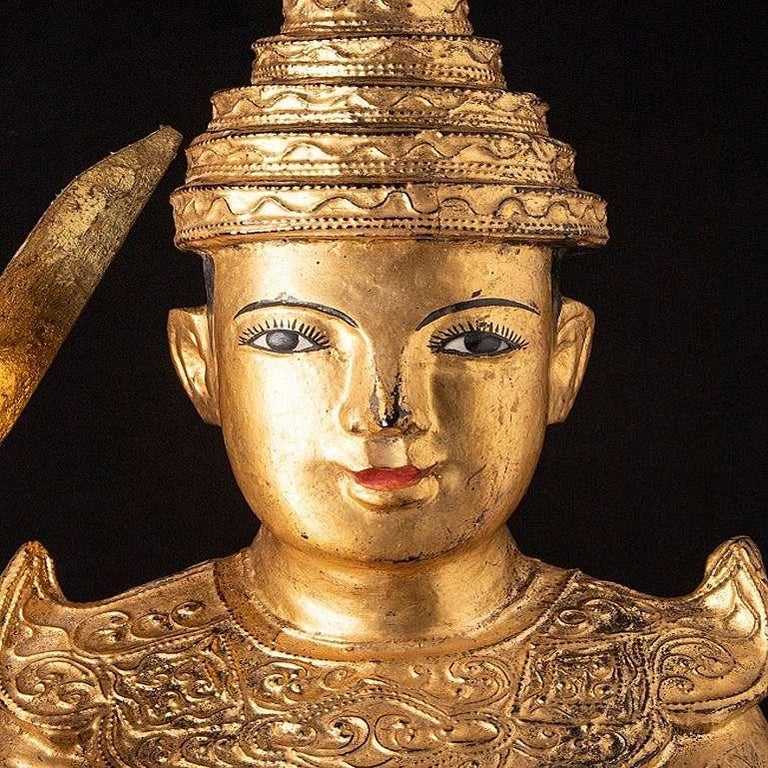 Pair Antique Burmese Nat Statues from Burma For Sale at 1stDibs