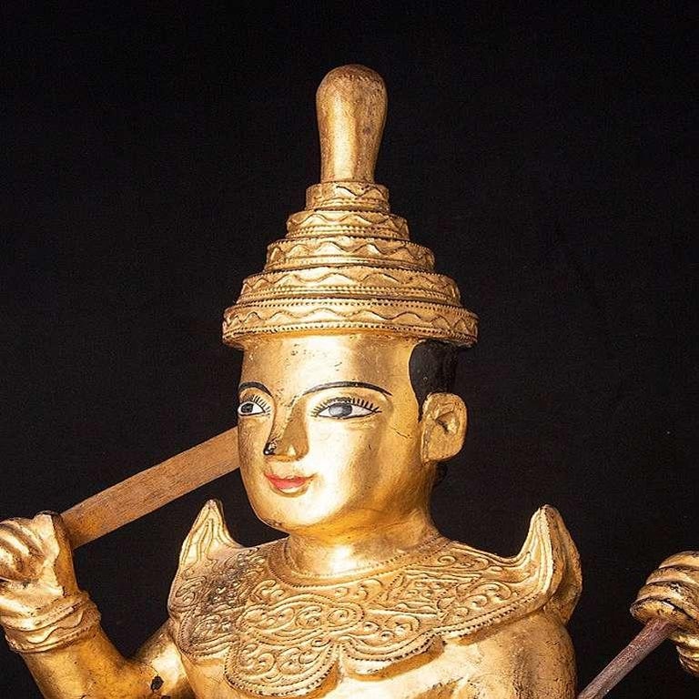 Pair Antique Burmese Nat Statues from Burma For Sale at 1stDibs