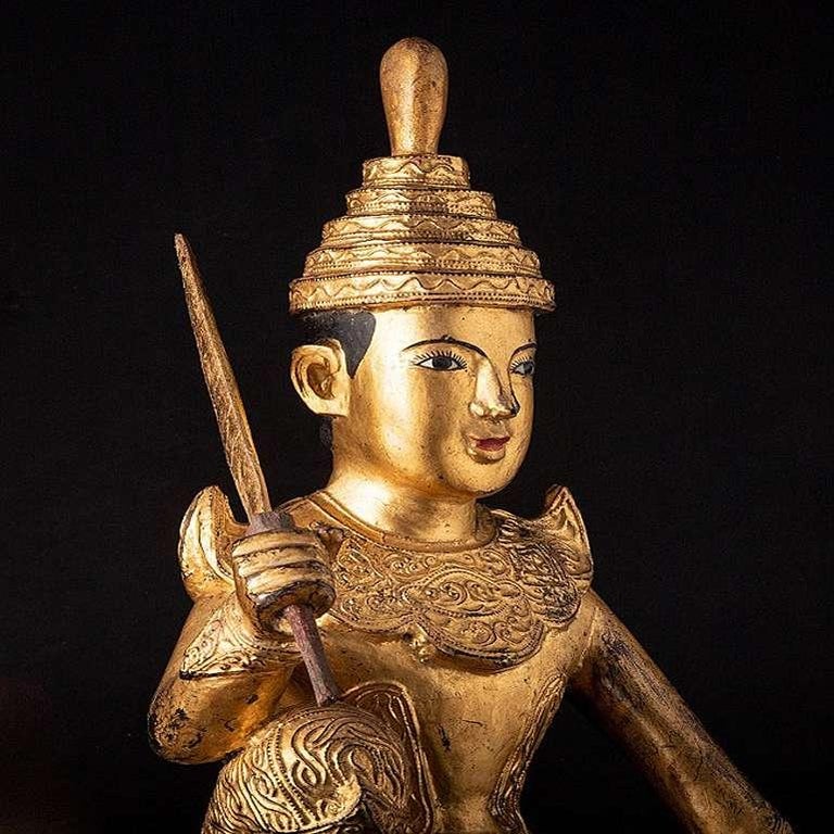 Pair Antique Burmese Nat Statues from Burma For Sale at 1stDibs