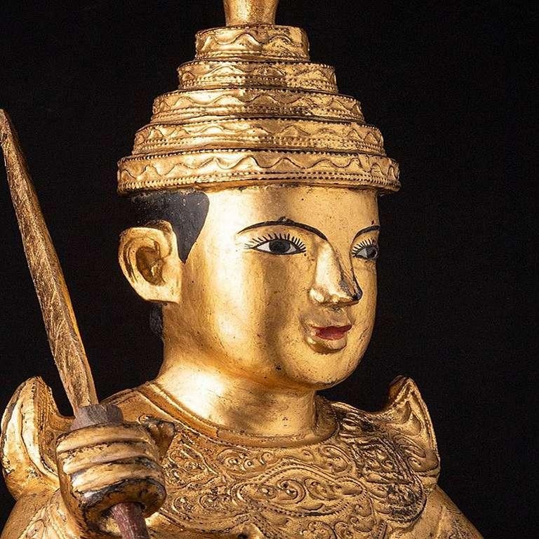 Pair Antique Burmese Nat Statues from Burma For Sale at 1stDibs