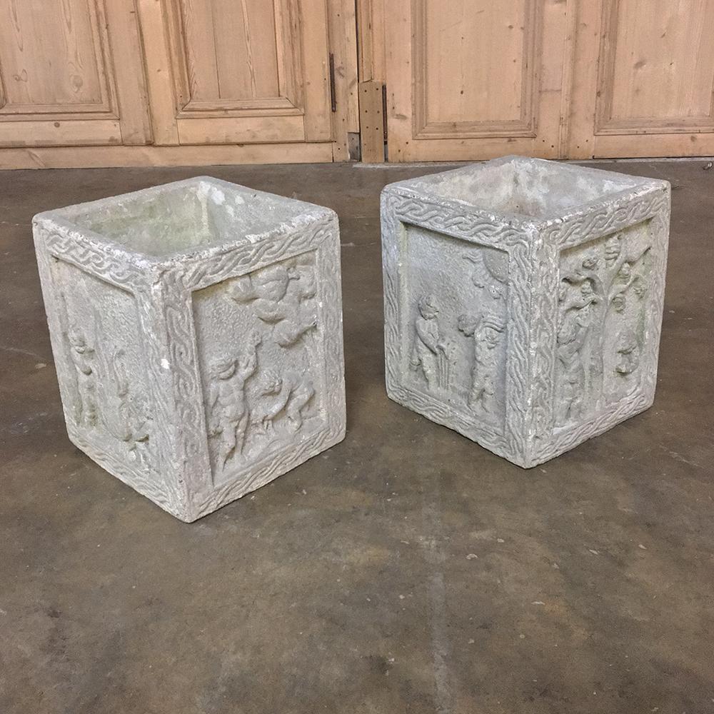 Pair of Antique Cast Stone Italian Planter Boxes at 1stDibs | stone ...