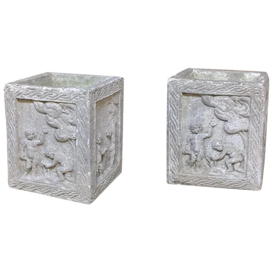 Pair of Antique Cast Stone Italian Planter Boxes at 1stDibs | stone ...