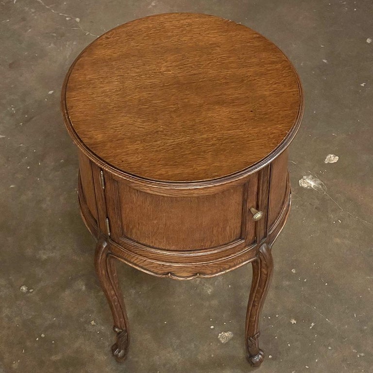 Pair Antique Country French Louis XV Round Nightstands For Sale at 1stDibs