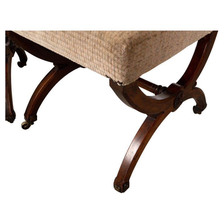 Pair Antique English Aesthetic Movement X Frame Stretcher Hall Side ...