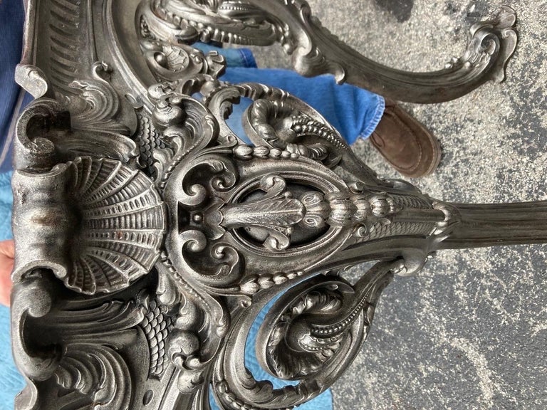 Pair Antique English Belle Epoque Cast Iron and Marble Consoles, Yates ...