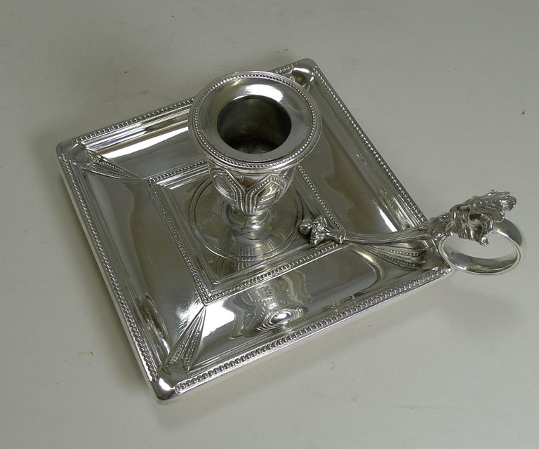 Pair Antique English Silver Plate Chamber Sticks by James Dixon and ...