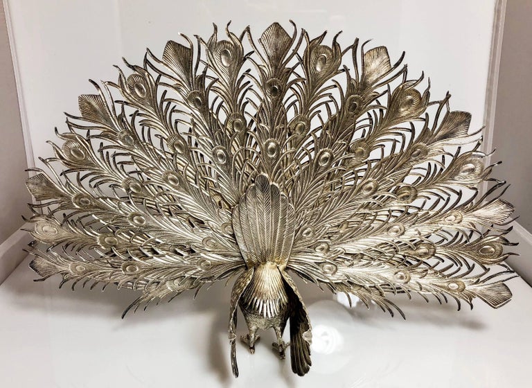 Pair of Antique English Sterling Silver Peacocks, circa 1920-1930 at ...