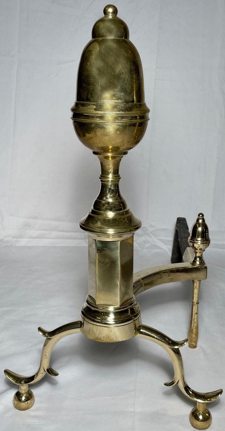 Pair Antique English Victorian Brass Fire Dogs, Circa 1880 For Sale at ...