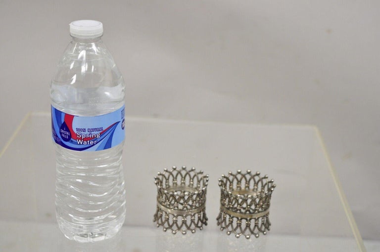 Pair Antique English Victorian Silver Plate Pierced Fretwork Crown ...