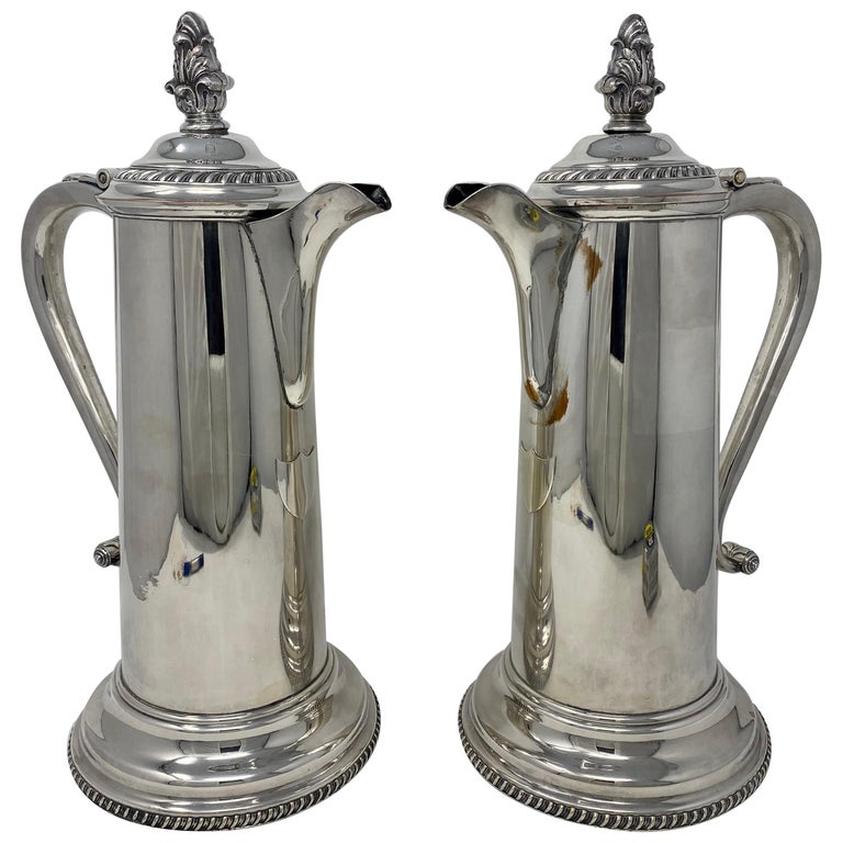 Pair of Antique English Victorian Silver Plated Tankards, circa 1870 ...
