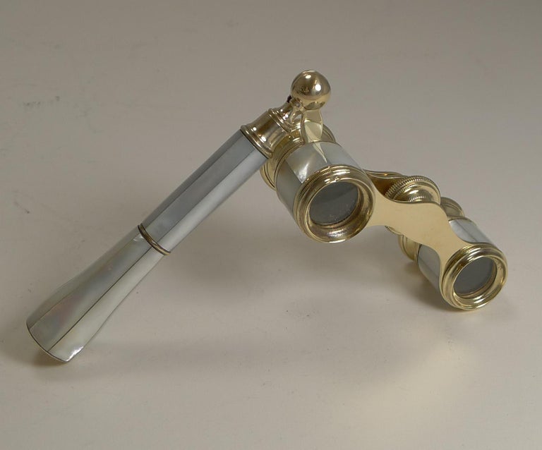 Pair of Antique French Mother of Pearl Opera Glasses, circa 1900 at 1stDibs