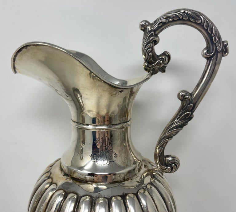 Pair Antique French Sterling Silver Water Jugs or Pitchers, circa 1860 ...