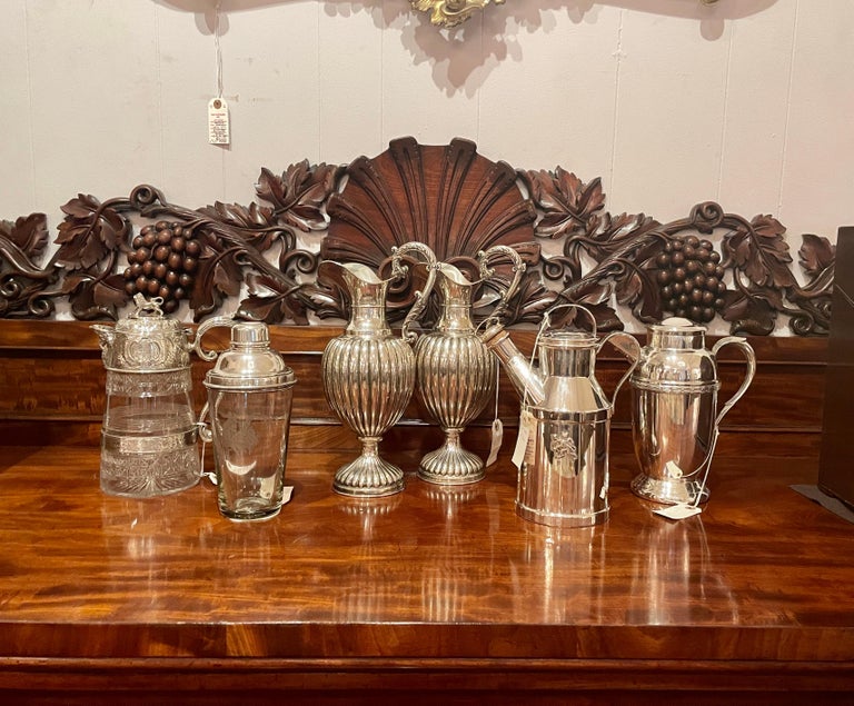 Pair Antique French Sterling Silver Water Jugs or Pitchers, circa 1860 ...