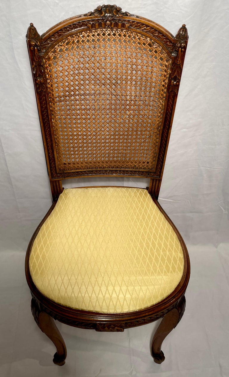 Pair Antique French Walnut Cane Back Side Chairs, circa 1880 For Sale ...