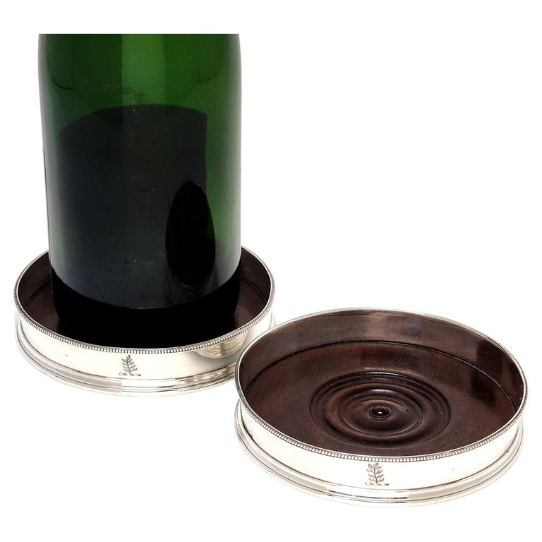 Pair Antique Georgian Silver Wine Bottle Coasters 1783 Hester Bateman ...