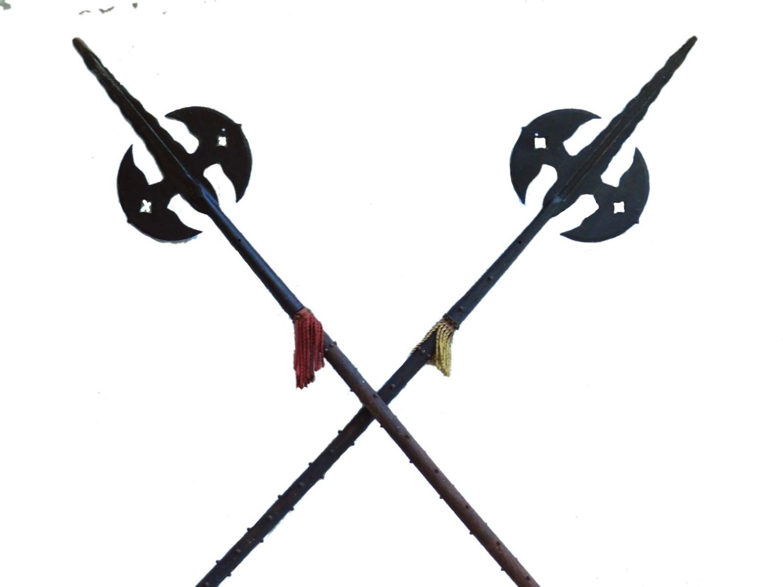 Pair of Antique Halberds Spears English Medieval Renaissance Wall ...