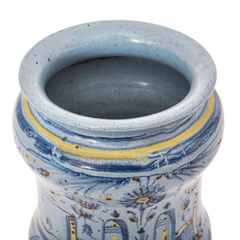 Pair Antique Italian Maiolica Pottery Albarelli Medicine Apothecary ...