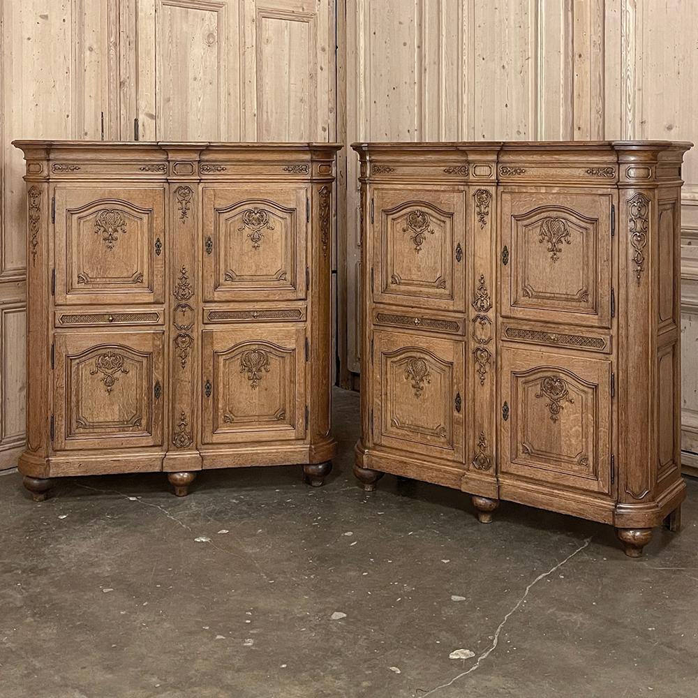 Pair Antique Liegoise 4 Door Cabinets For Sale at 1stDibs