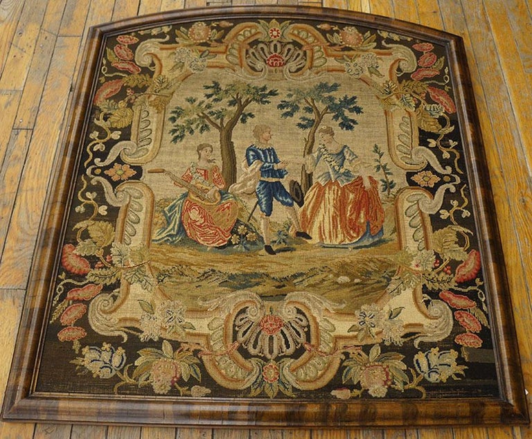 Antique Needlepoint Rug 2' 6" x 2' 9" For Sale at 1stDibs