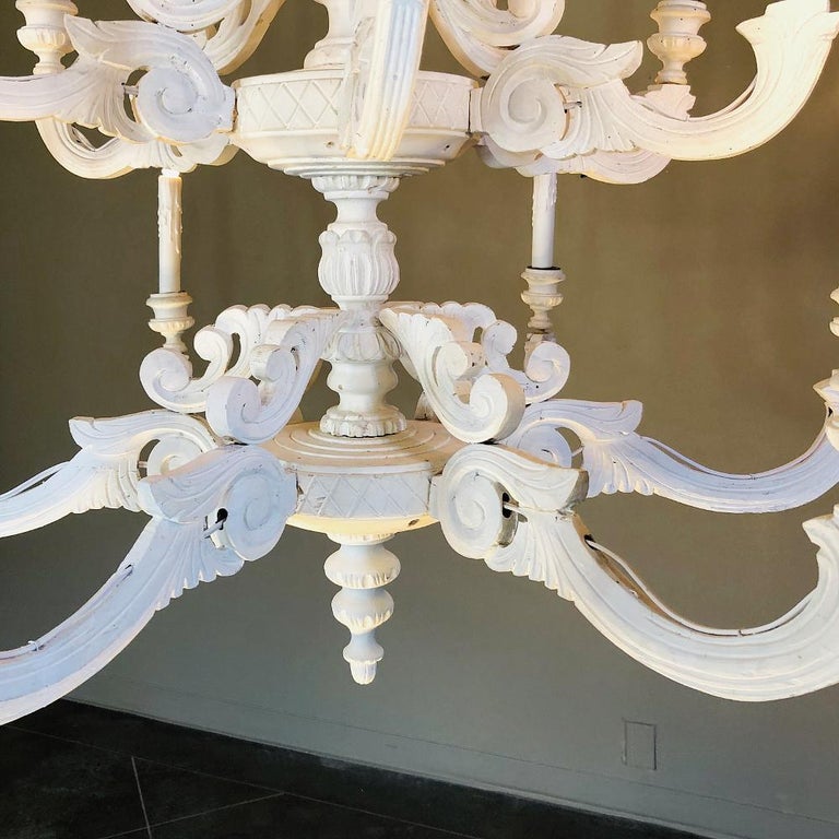 Pair of Antique Painted Chandeliers For Sale at 1stDibs