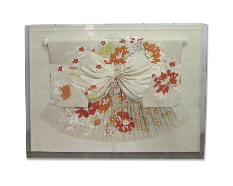 Pair Antique Wall Mounted Japanese Obi Priest Vestments For Sale at 1stDibs