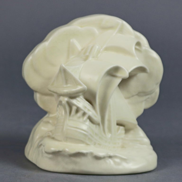 Pair of Antique William McDonald Rookwood Pottery Tall Mast Ship ...