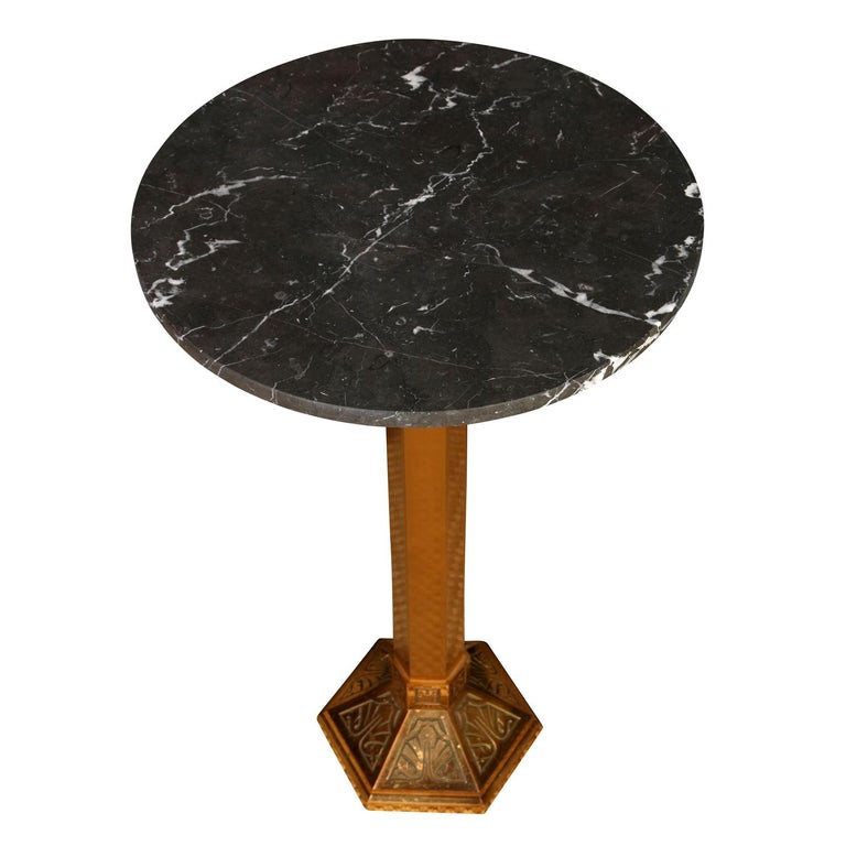 Pair Art Deco Marble Top Drinks Tables For Sale at 1stDibs
