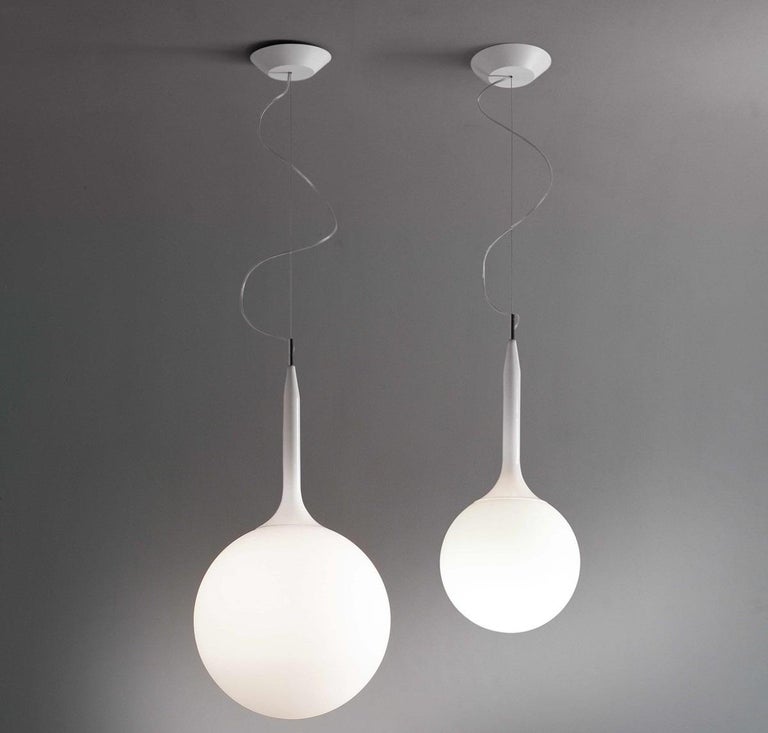 Pair, Artemide Castore Pendant Glass Light by Michele De Lucchi and ...