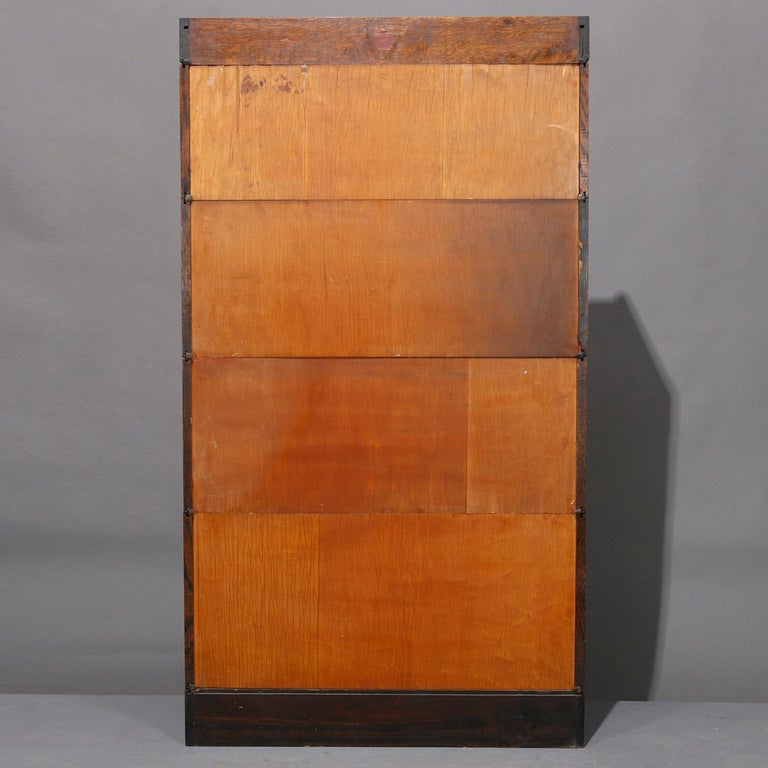 Pair Arts and Crafts Mission Oak Barrister 4-Stack Bookcase, Matching ...