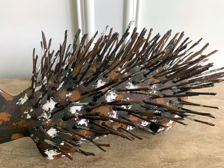 Pair of Australian Aboriginal Wood Sculpture Echidna For Sale at 1stDibs